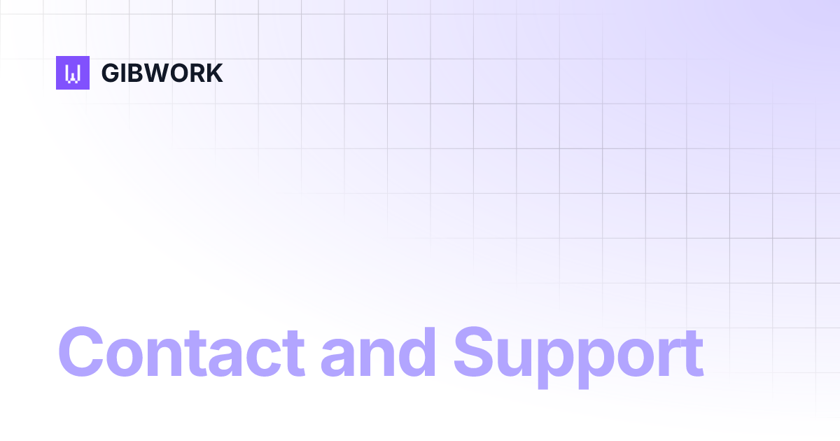 Contact and Support | GIBWORK